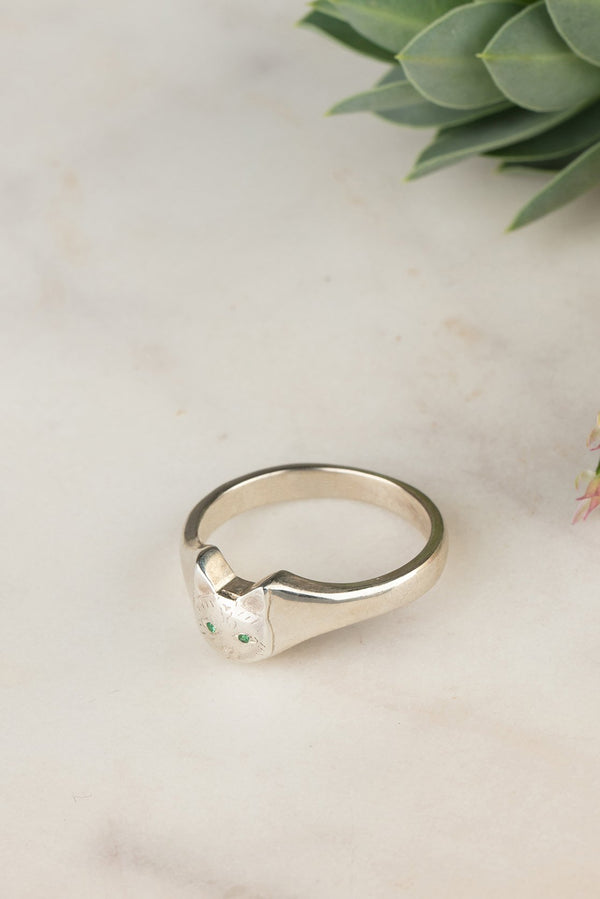 Cat Head Signet Ring - amanda coleman jewellery